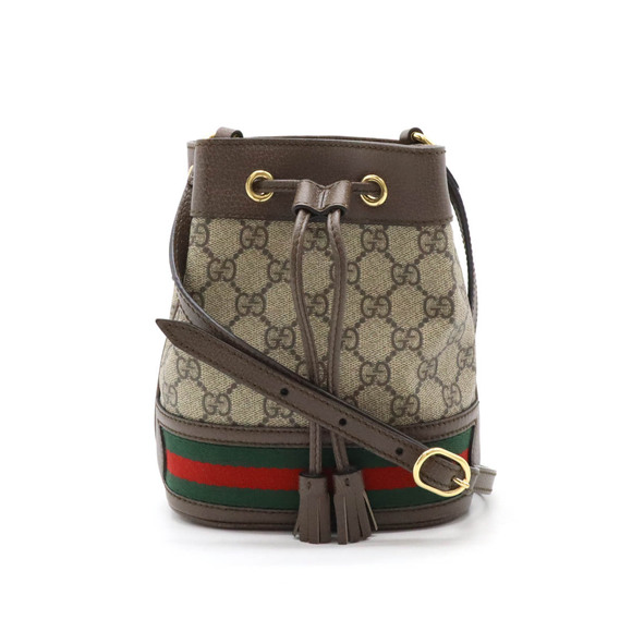 Gucci | Bags | Gucci Ophidia Gg Supreme Bucket Bag Web Shoulder Beige ...